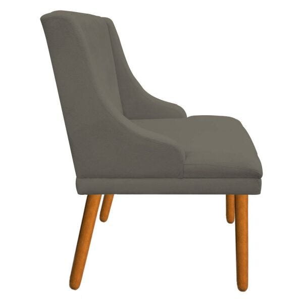 Cadeira de Jantar Liz Suede Marrom Rato Pés Palito Dmov | MadeiraMadeira