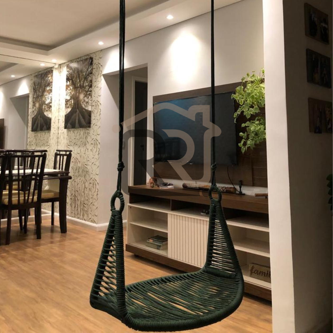 Balanço Verde Musgo Luxo Sacadas Varandas Áreas Corda | MadeiraMadeira