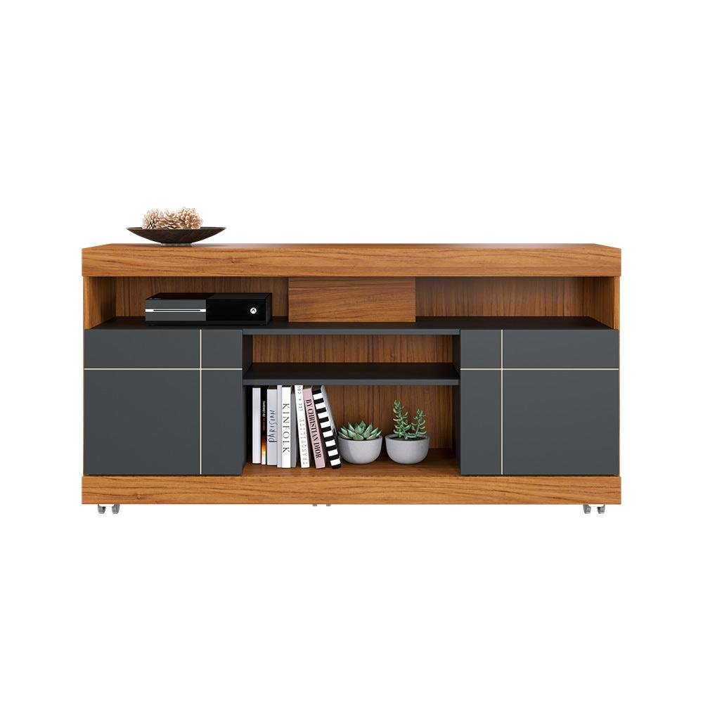 Rack Para TV Até 43 Polegadas Noce Milano Preto Fosco Michel Shop JM ...