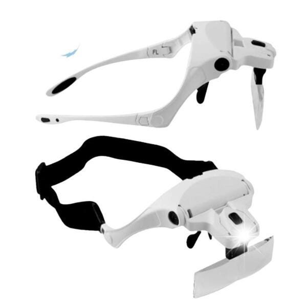 Lupa Óculos De Cabeça Com Lentes De Aumento E Iluminação Led ...
