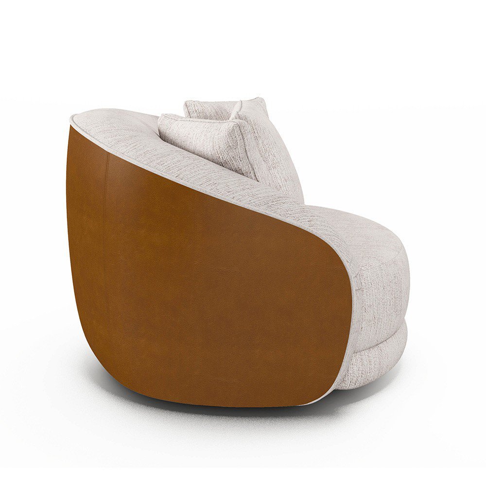 Poltrona Decorativa Giratória para Sala 122cm Kaly M22 Sintético ...