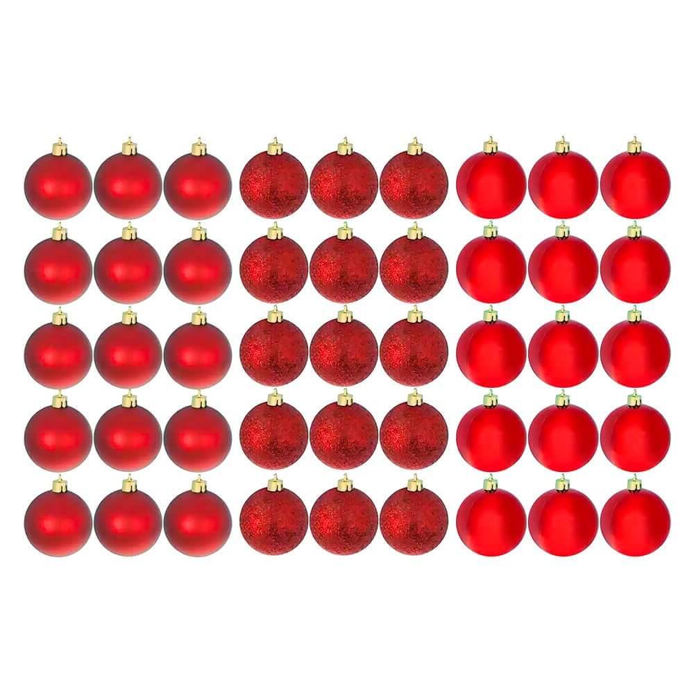 Bolinhas de Natal Vermelha 4,5cm 45 peças - Casambiente NATAL073 ...