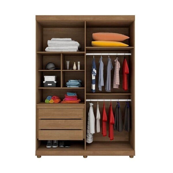 Guarda-Roupa 4 Portas 3 Gavetas Pádua Carvalho - Lanza | MadeiraMadeira