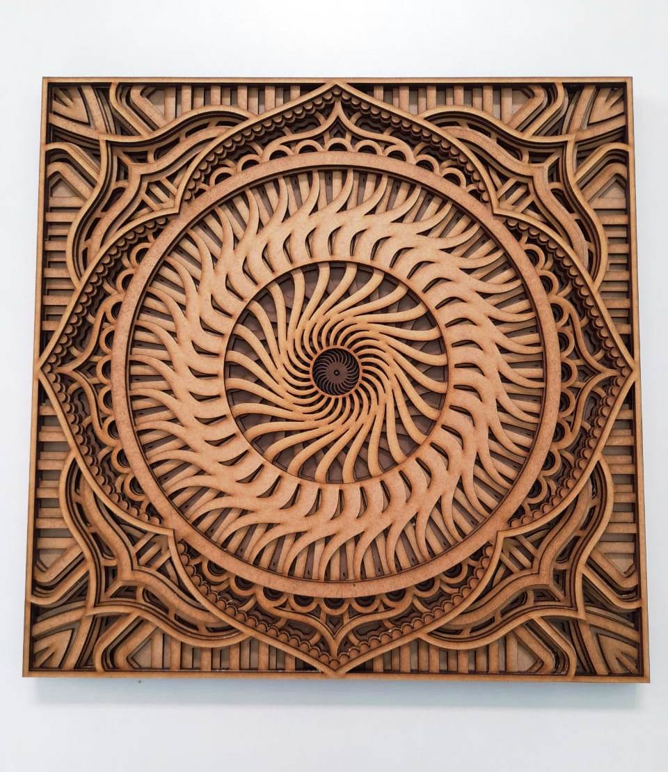 Mandala SUSPLA 3d, Mdf Cru 6 Camadas 40x40 Cm, Quadro Decorativo ...