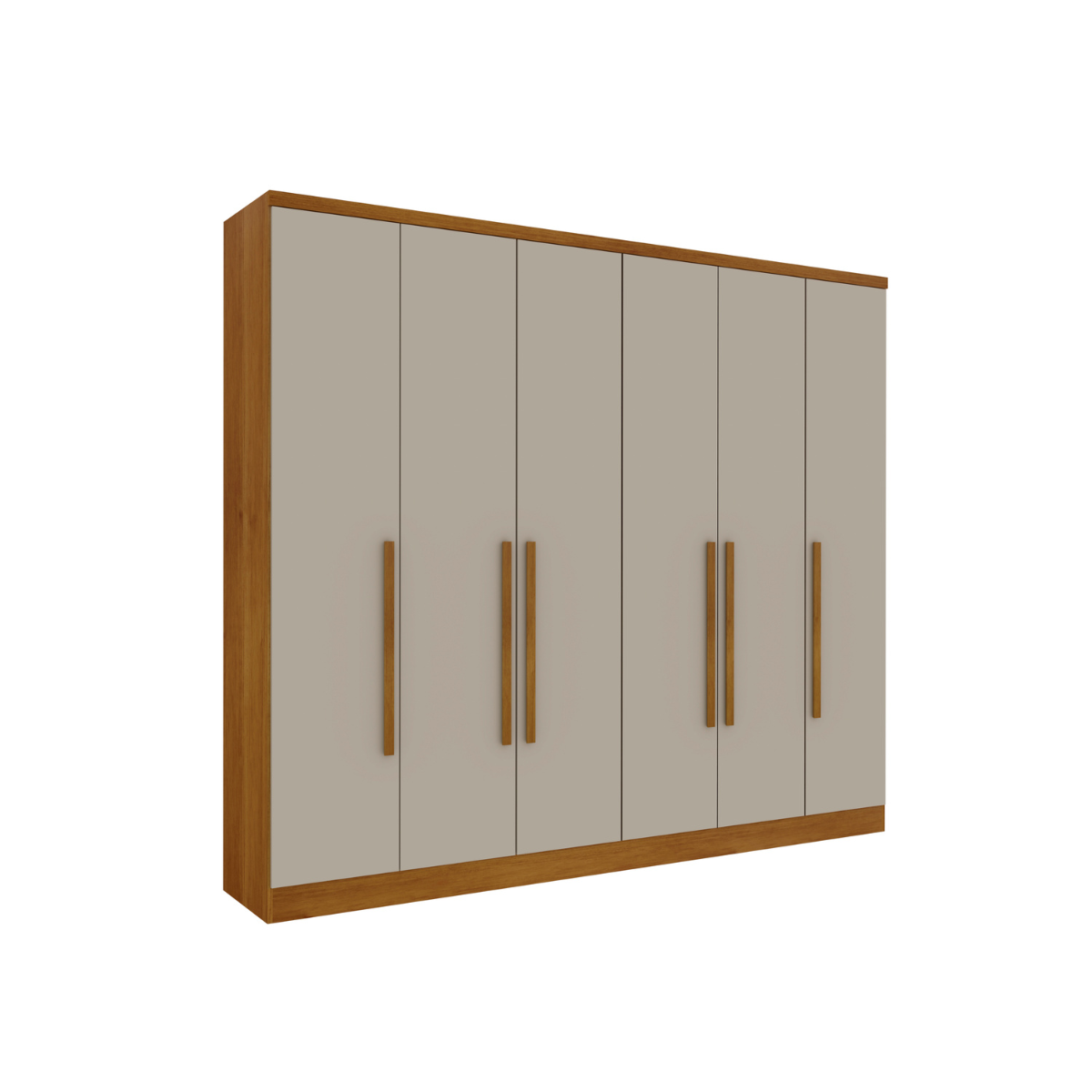 Guarda Roupa Casal 6 Portas 4 Gavetas Veneza Tcil Cinamomo / Off White | MadeiraMadeira