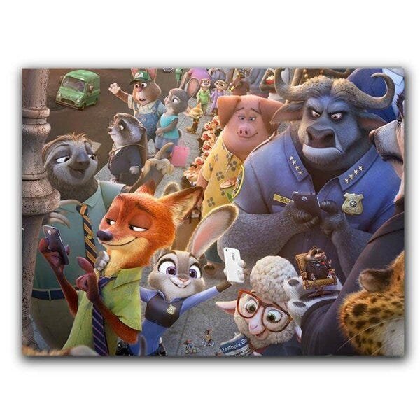 Placa Mdf 20 Cm X 30 Cm - Zootopia (Bd01) | MadeiraMadeira