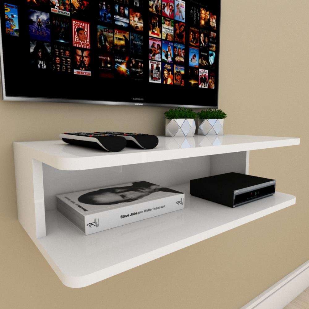 Rack Suspenso para Quarto Sala Branco 1 Nicho Branco | MadeiraMadeira