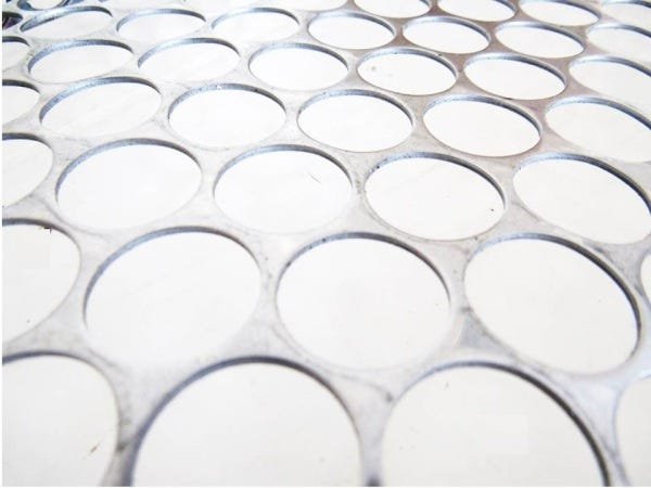 Grelha Moeda para churrasco em Inox 45cm x 50cm | MadeiraMadeira