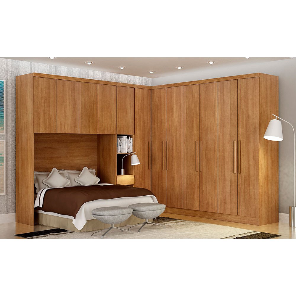 Guarda-Roupa Modulado de Casal Safira 003 em MDF com 12 Portas e 7 ...