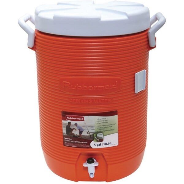 Garrafa Térmica Rubbermaid 19 Litros com Alças Laranja | MadeiraMadeira