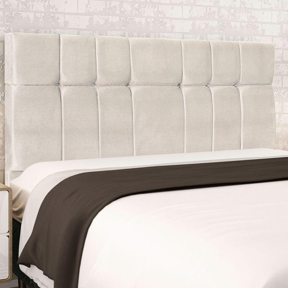 Cabeceira Casal King Jbe Opala 195cm Bege Cama Box 193cm | MadeiraMadeira