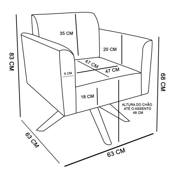Kit 01 Namoradeira e 02 Poltronas Marisa Suede Marrom Rato Base Giratória Madeira MA30 DMOV ...