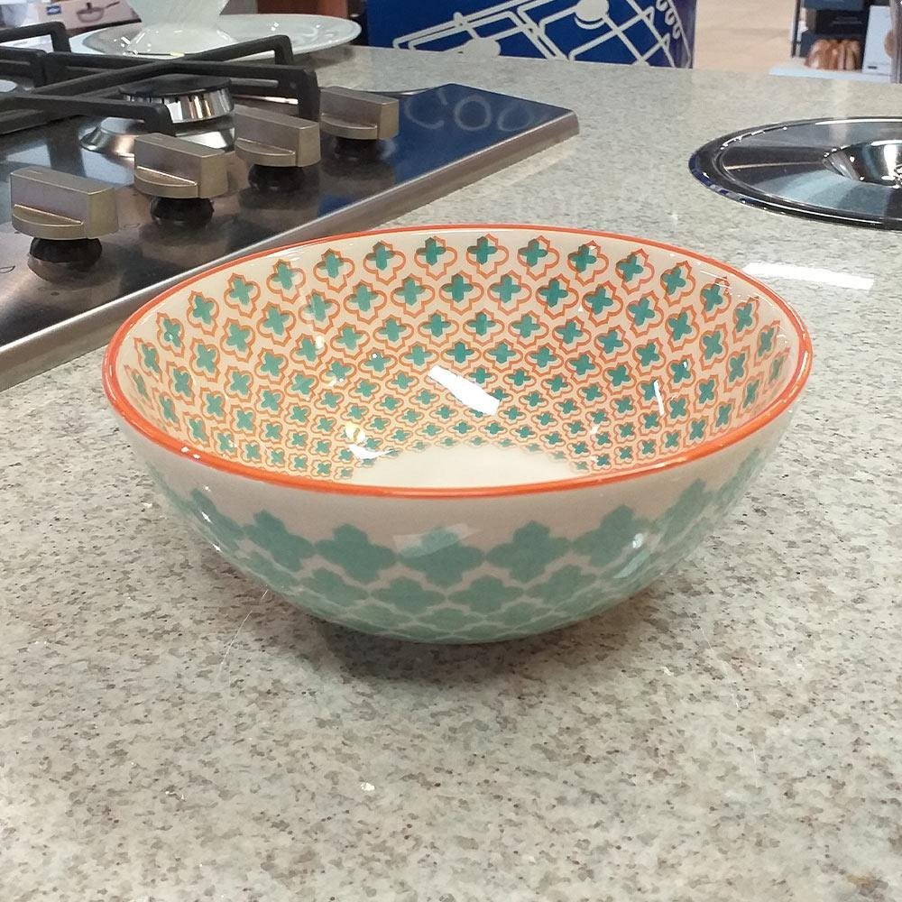 Conjunto 6 Tigelas Bowl Pequenas Cerâmica 16Cm 600Ml Mosaico Verde ...