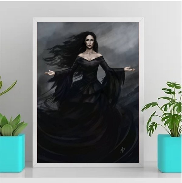 Quadro Umbanda Maria Mulambo 24x18cm:Madeira preta | MadeiraMadeira