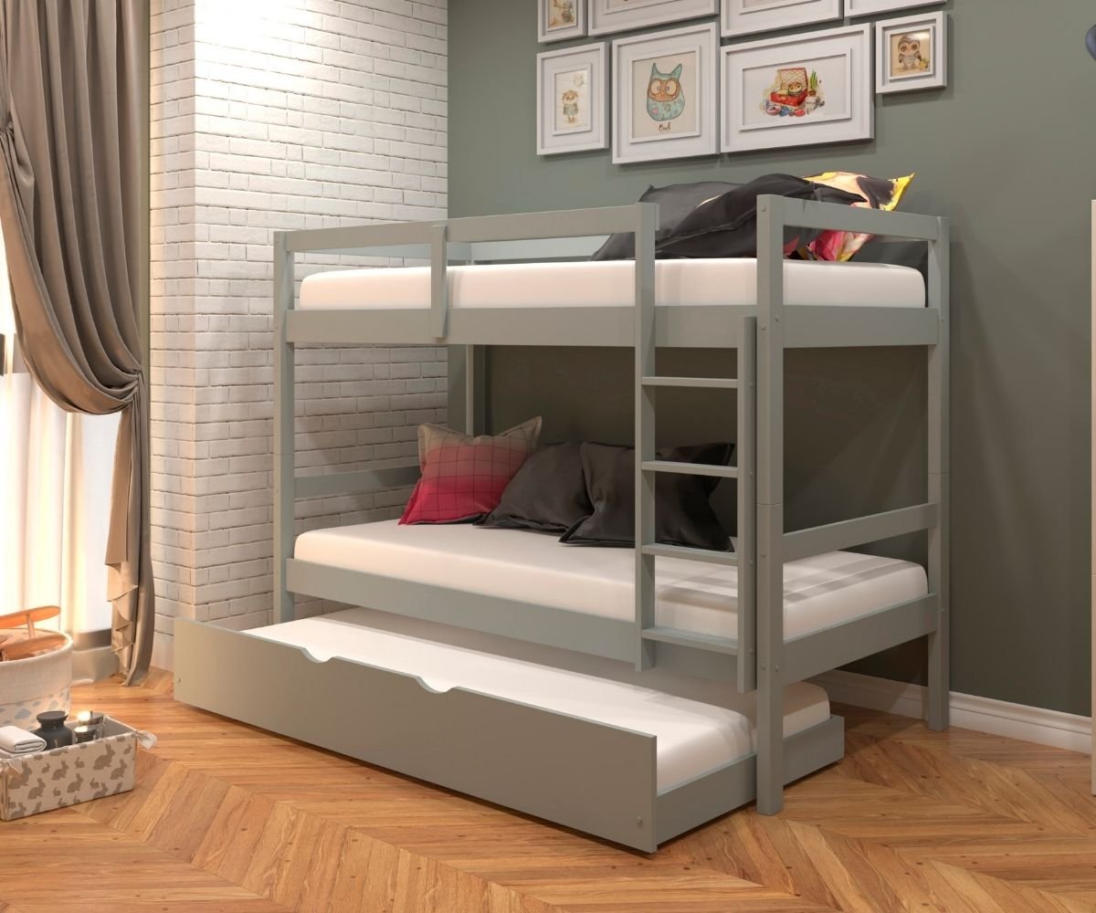 Treliche de Madeira Maciça e Mdf Solteiro Prime Plus Totalità Cinza ...