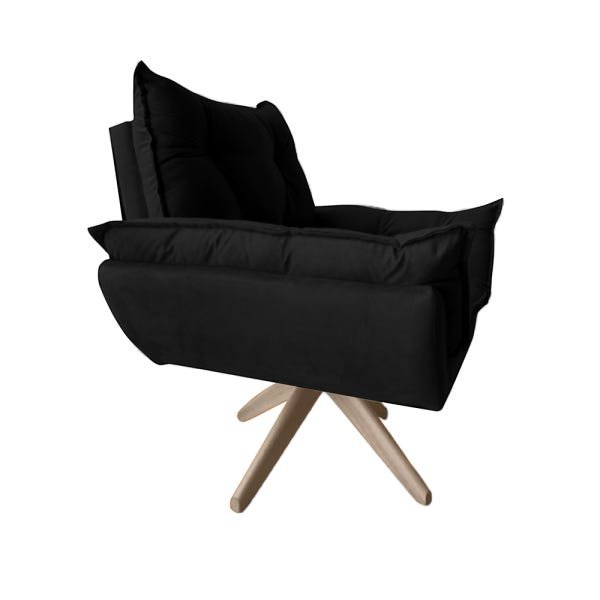 Poltrona Decorativa Hellokitty Preto Com Pés Giratório | MadeiraMadeira