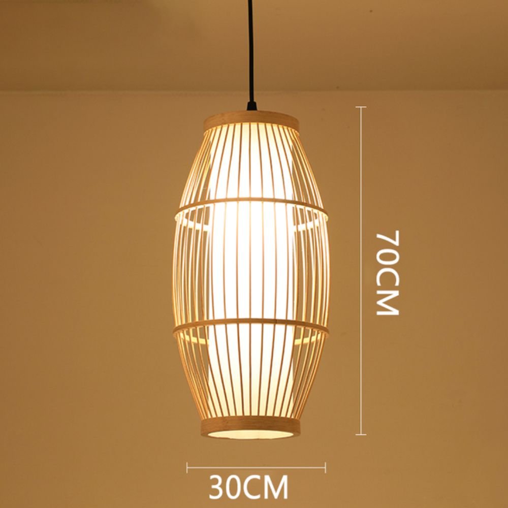Luminária Pendente Estilo chinês artesanal led de bambu lustre cozinha ...