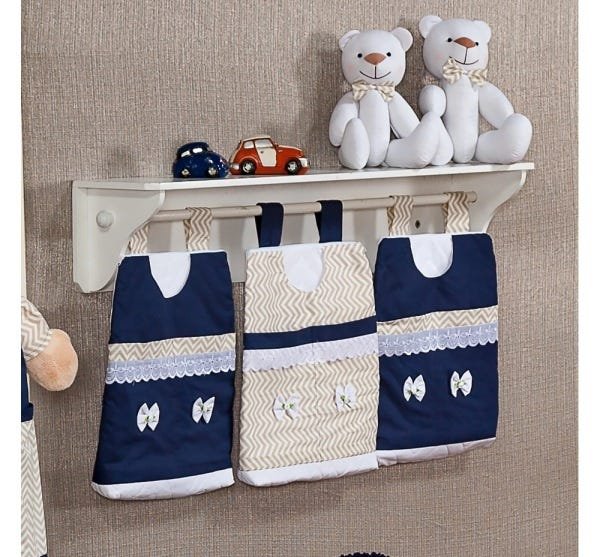 Porta Fraldas de Varão Para Quarto De Bebê Urso Rei Marinho - Coleção ...