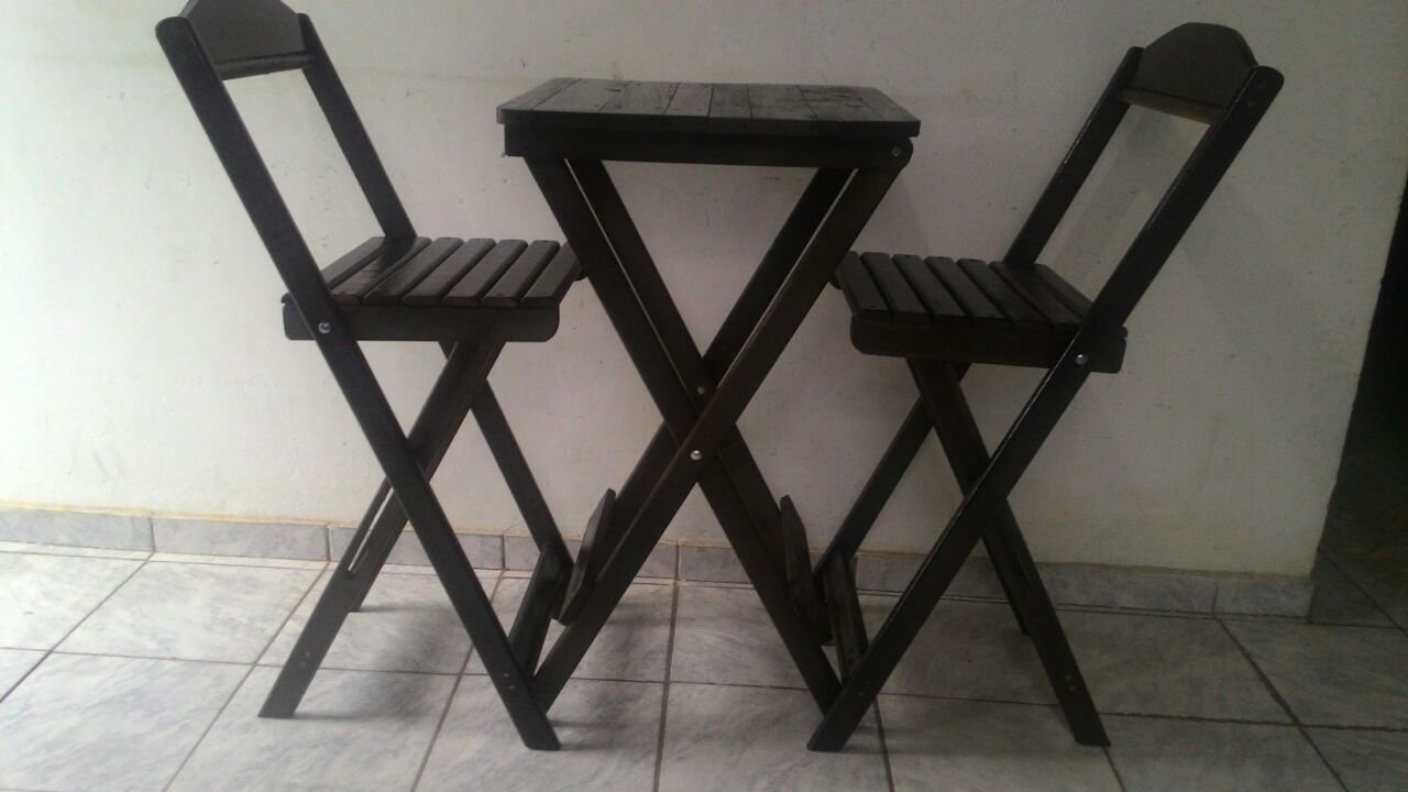 Conjunto de Mesa BISTRO com 2 cadeiras cor TABACCO Marcenaria Aliberti ...