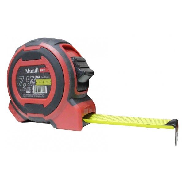 Trena Profissional 7,5 Metros 25mm Emborrachada Mundi - Kit com 2 ...