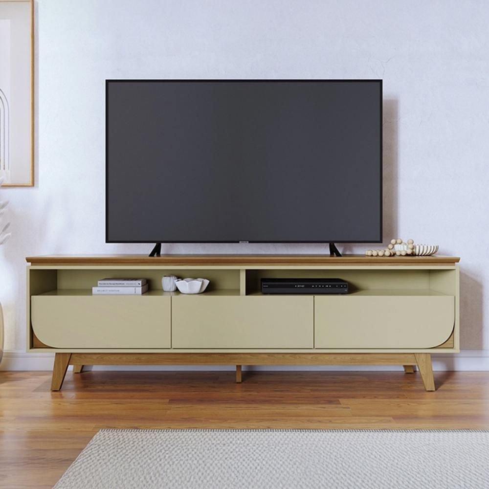 Rack Bancada 3 Gavetas Tvs até 75 Polegadas Selene - Cumaru/opala | MadeiraMadeira