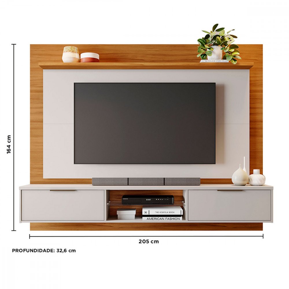 Painel Suspenso para TV de 65 polegadas com 2 Portas NT1205 Movvida ...