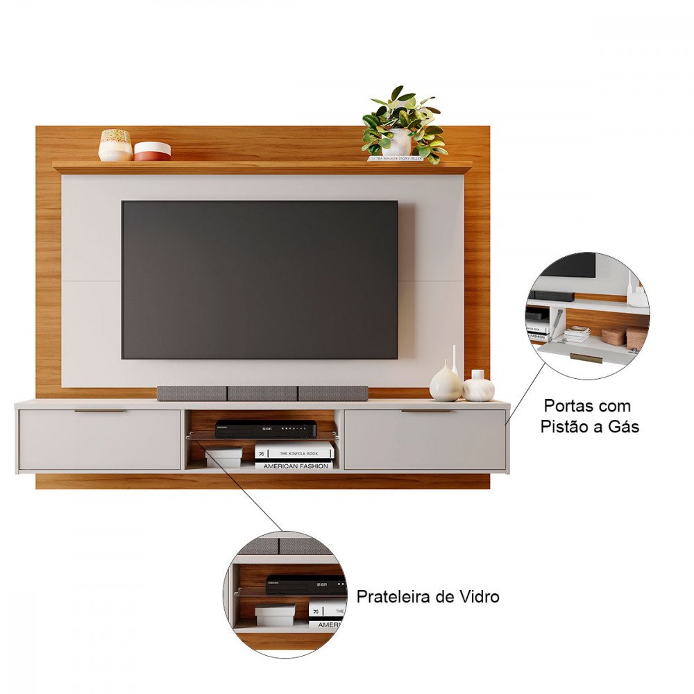 Painel Suspenso para TV de 65 polegadas com 2 Portas NT1205 Movvida ...