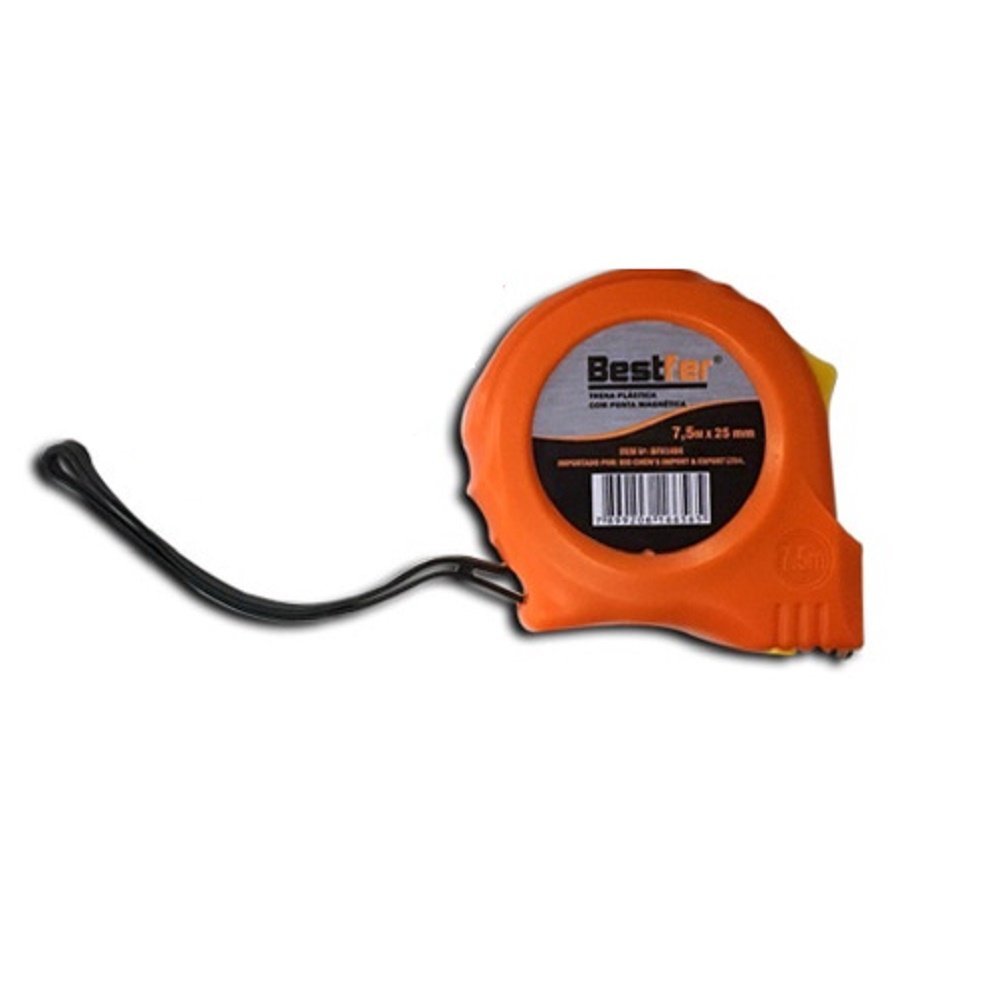 Trena Métrica Plástica Laranja 7,5m 25mm Medição Precisão Construção ...