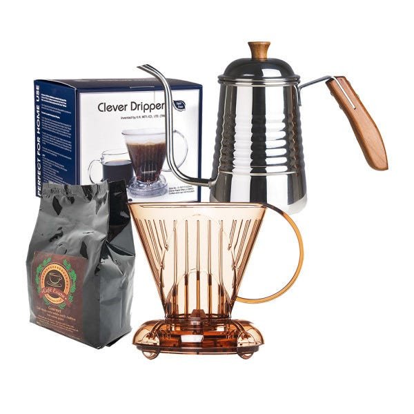 Kit Clever Coffee Dripper Marrom 500ml Chaleira 700ml Filtro coador 100 ...