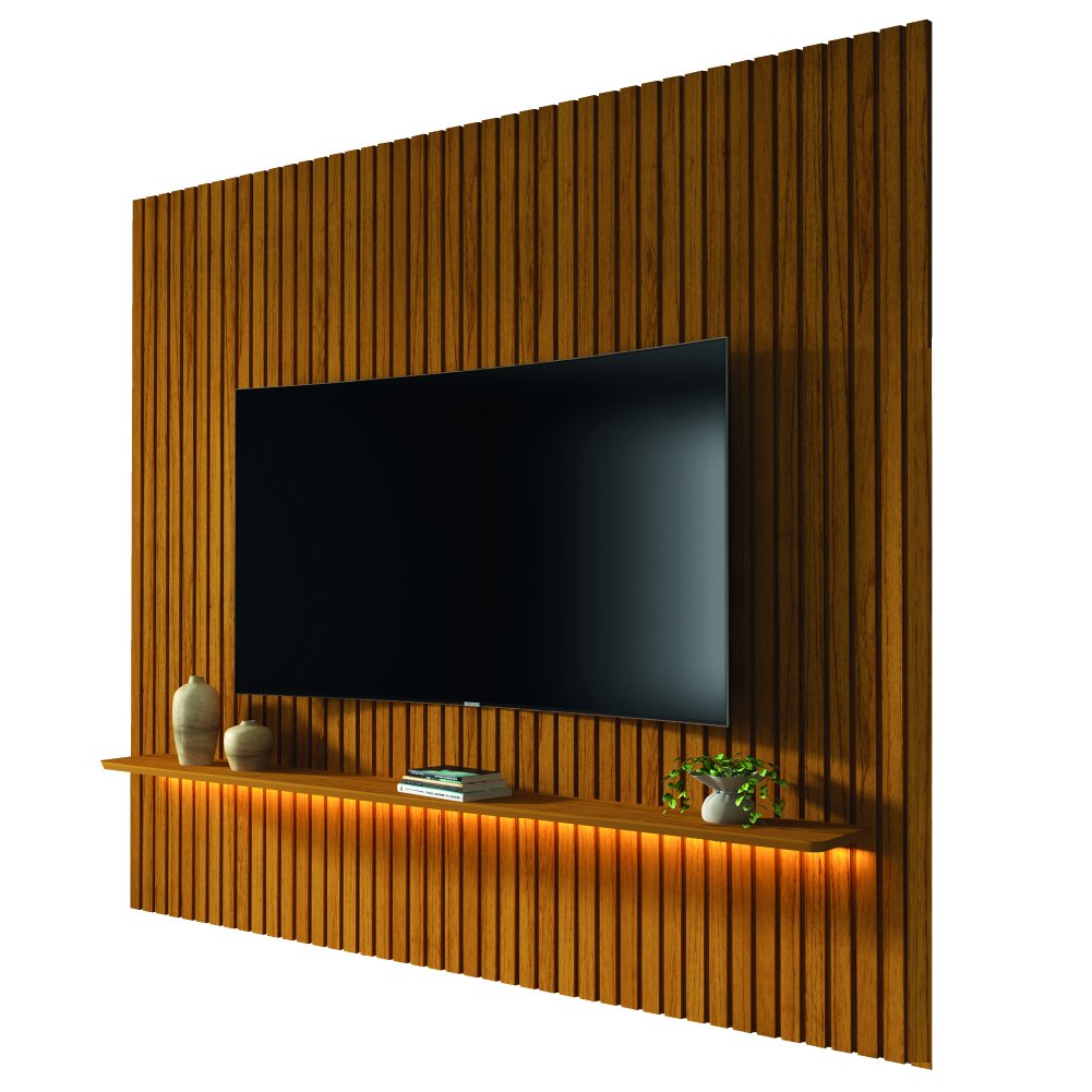 Painel Ripado para Tv até 70 Polegadas com Prateleira e Led Nobre ...