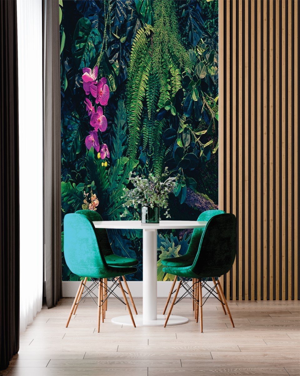 Papel de Parede 3D Painel 2M Folha Flores tropical Vivo Jadim Realista ...