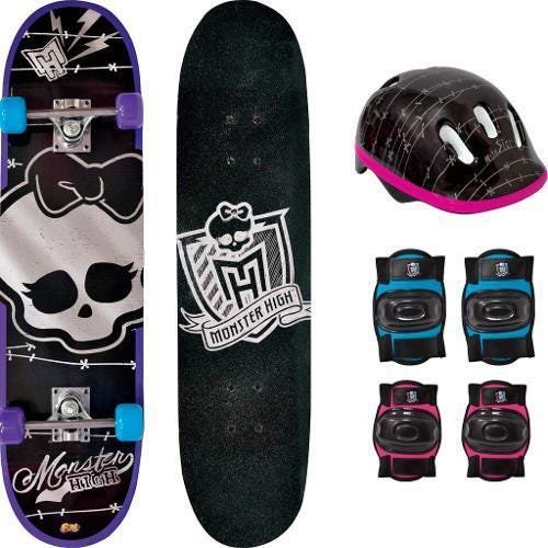 Kit Skate Monster High com Acessorios de Segurança | MadeiraMadeira