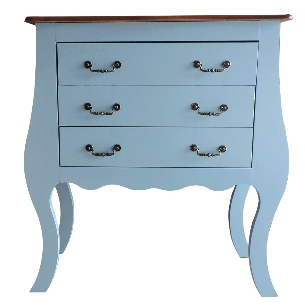 Cômoda Bombê Alta Antique 3 Gavetas - 1023 - Laca Azul Bebê ...