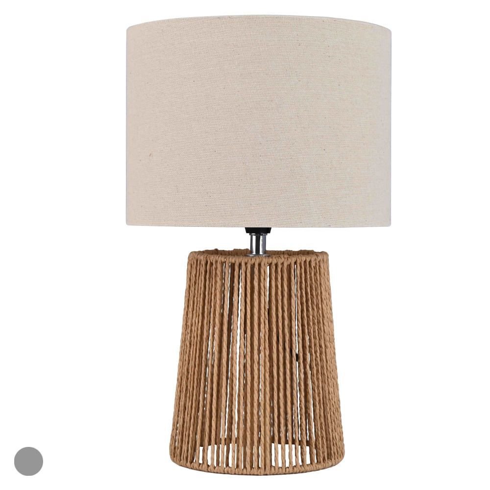 Abajur Fibra Natural Linho 35,5x22cm Flor Arte | MadeiraMadeira