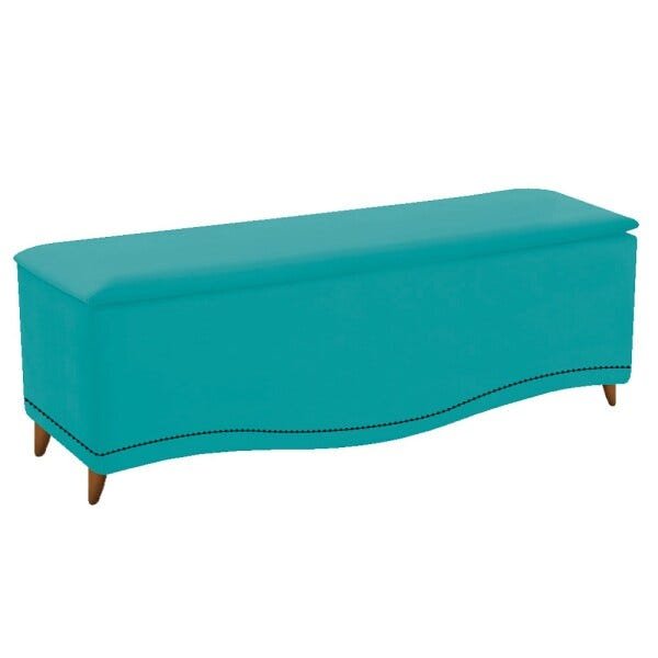 Recamier Divã Yasmim Baú 140 cm Estofado 2 Lugares Casal Para Sala de ...