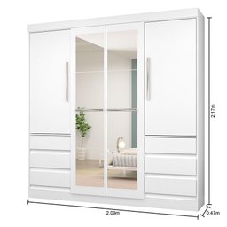 Guarda Roupa Casal 1577 Branco - Araplac | MadeiraMadeira