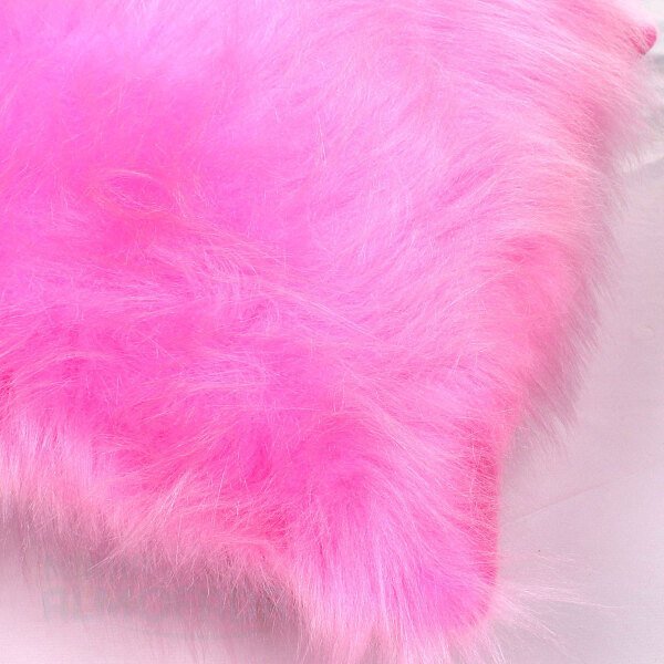 Capa Almofada Rosa de Pêlo Alto Longo 45cm x 45cm com zíper invisível ...