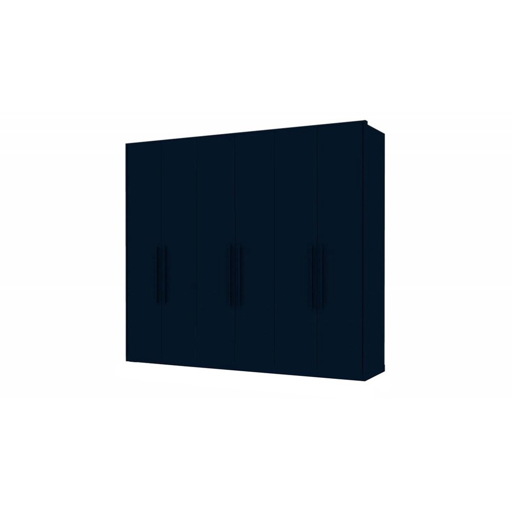 Guarda Roupa Azul 6 portas 4 Gavetas Alpha Gelius 236x250x58 ...