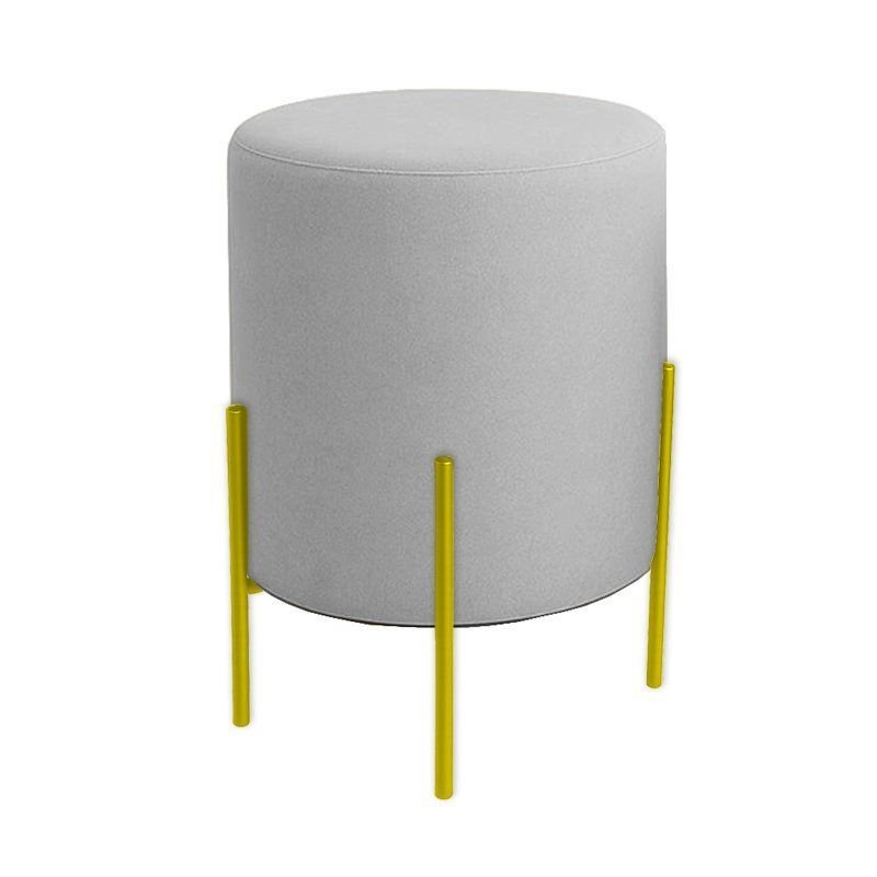 Puff Orgânico Veludo Thor com Pés de Ferro Dourado - 7 Decor Prata ...