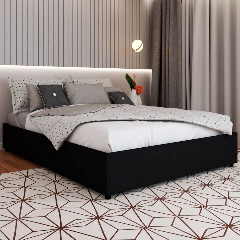 Cama Box Casal Alasca Preto Fosco - Pnr Móveis | MadeiraMadeira