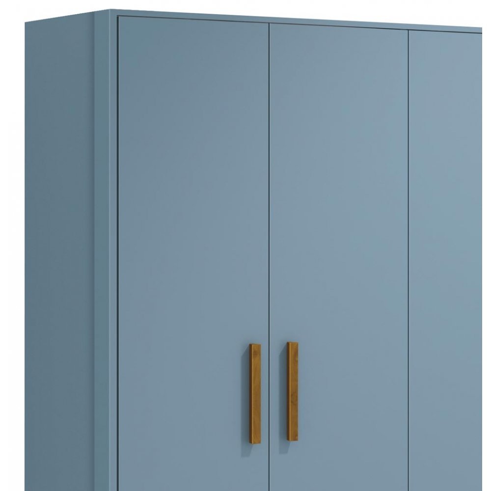 Guarda-Roupa Retrô 4 Portas Ayla Azul Fosco - Reller | MadeiraMadeira