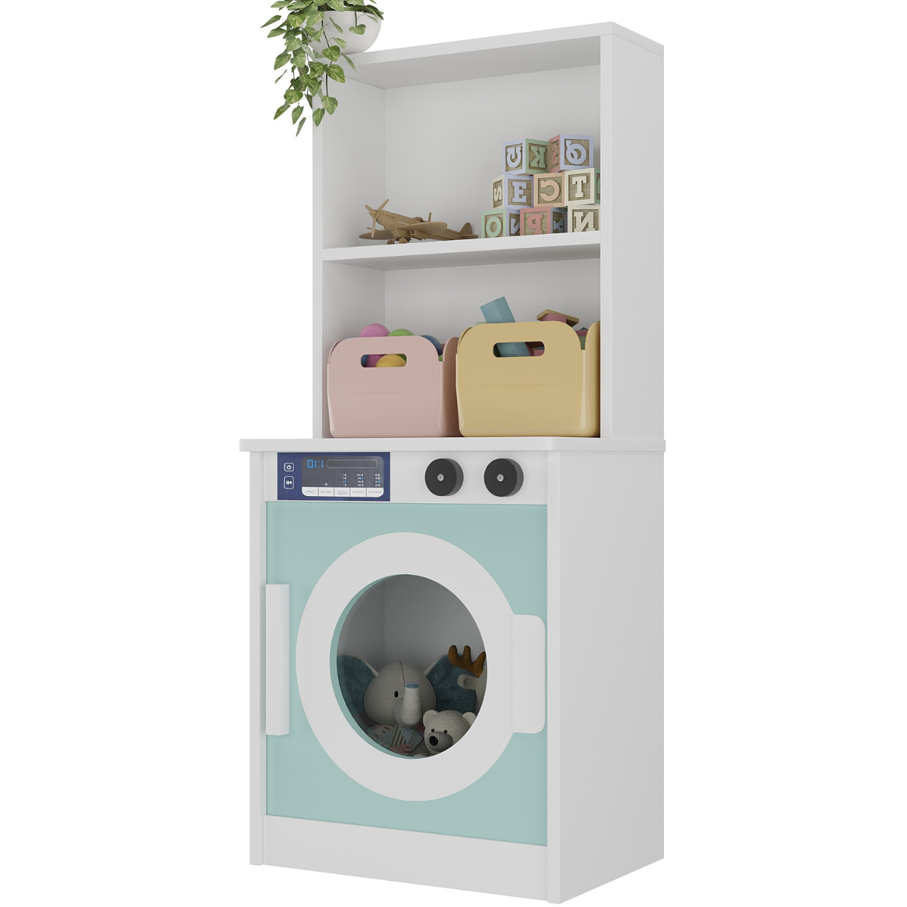 Máquina de Lavar Kids em Mdf Toque de Realismo Brinquedo Seguro:menta ...