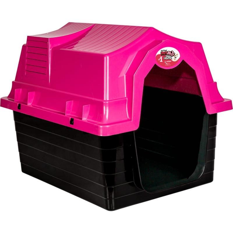 Casa Para Cães Jel Plast Plástica Rosa N°1 | MadeiraMadeira