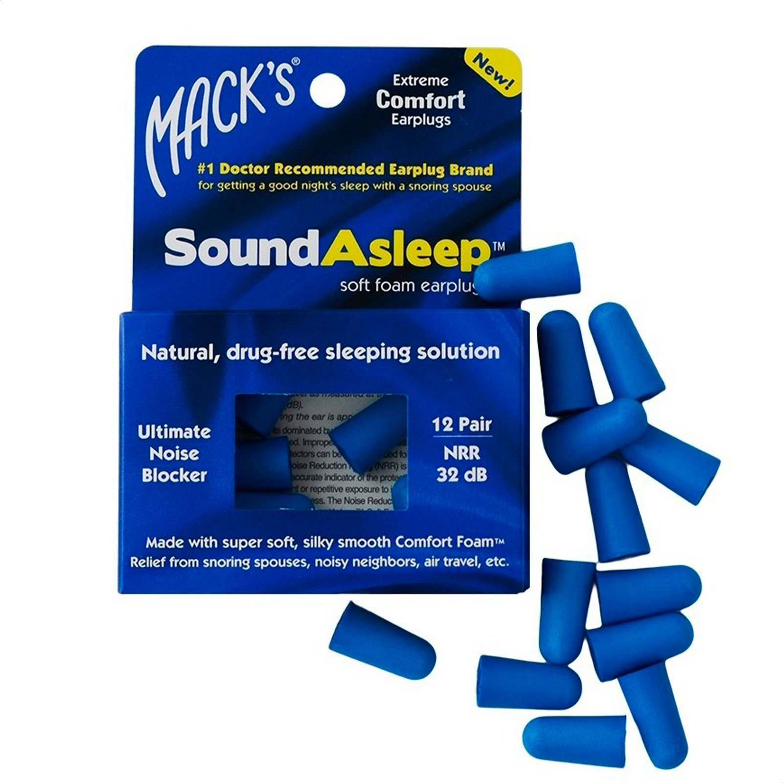 Protetor Auricular Mack's Sound Asleep Redução de Ruído 32dB 12 pares ...