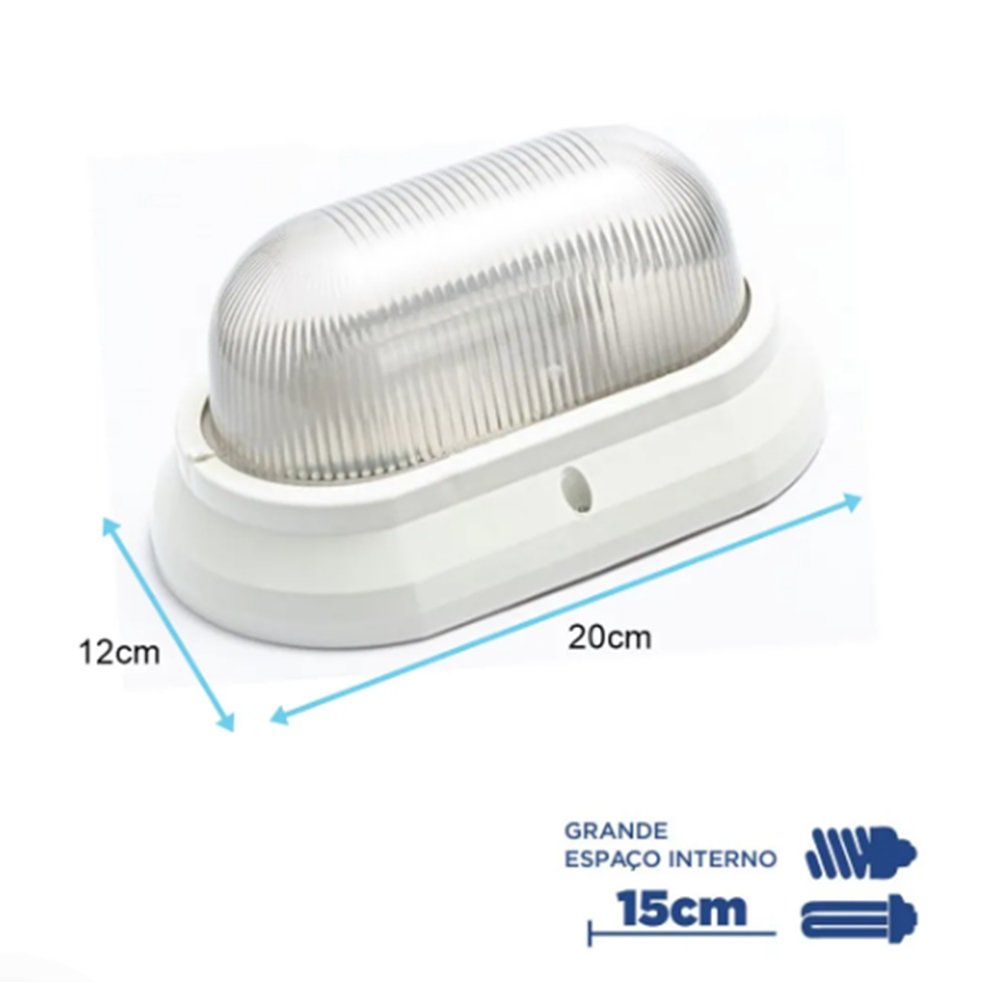 KIT 10 LUMINARIA TARTARUGA ARANDELA BRANCA EXTERNA SEM GRADE | MadeiraMadeira