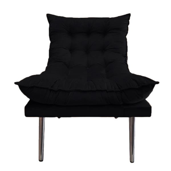 Poltrona Decorativa Tati Suede Preto - Dominic Decor | MadeiraMadeira