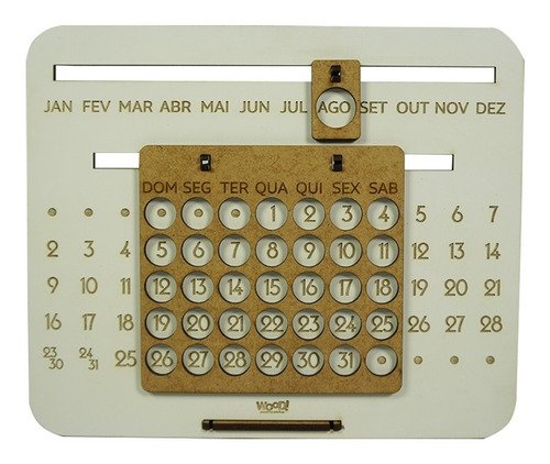 Calendario Mesa Decoracao Mdf Permanente | MadeiraMadeira