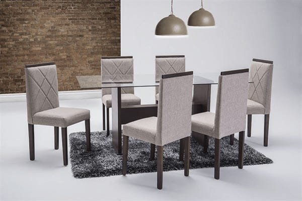 Kit de 2 Cadeiras com Encosto e Assento Estofado | MadeiraMadeira