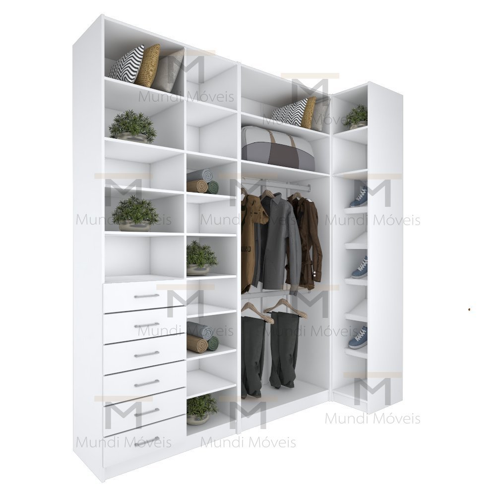 KIT MODULAR CLOSET OU COMÉRCIO M425.B MUNDI MOVEIS | MadeiraMadeira