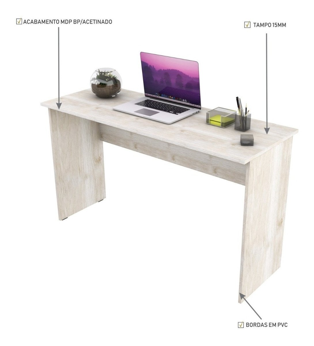 Mesa Para Computador Work 15 Mm Office 120 X 45 Cm | MadeiraMadeira